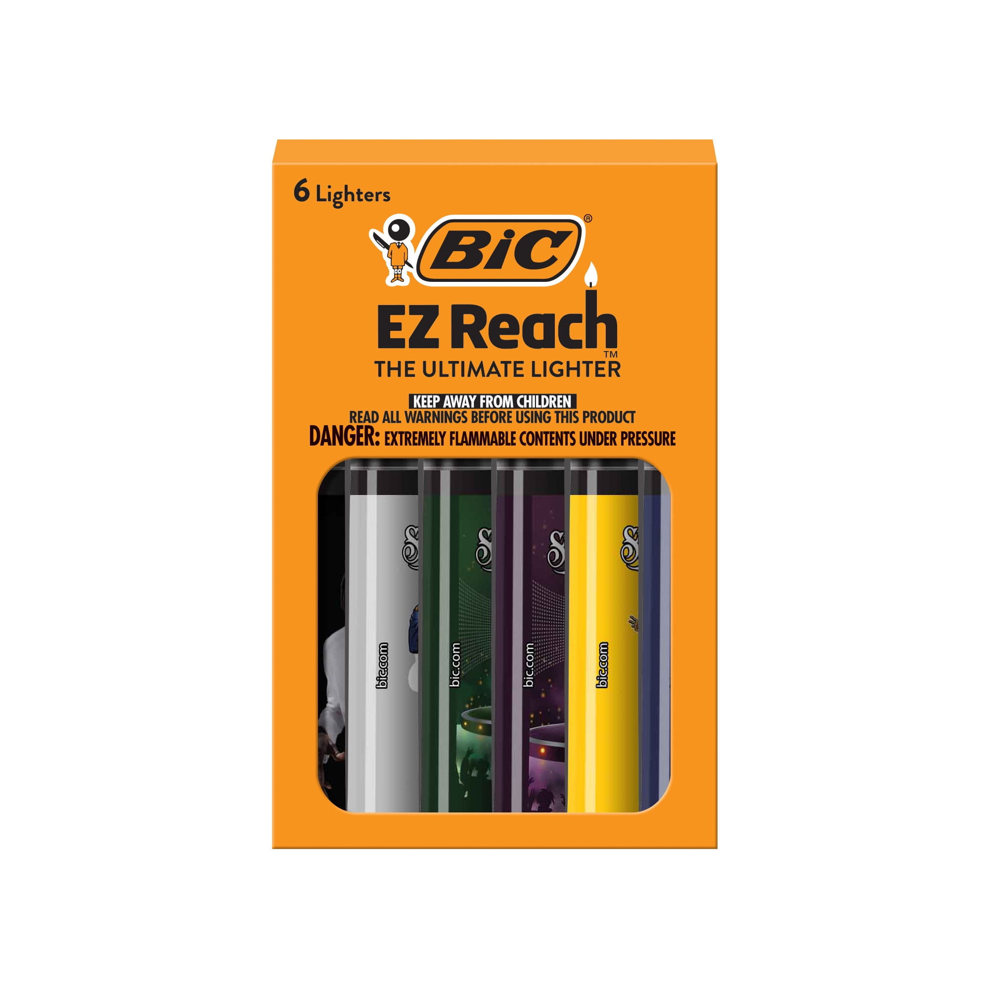 BIC EZ Reach Snoop Dogg Lighter, 6 Count Pack (Assortment of Designs ...