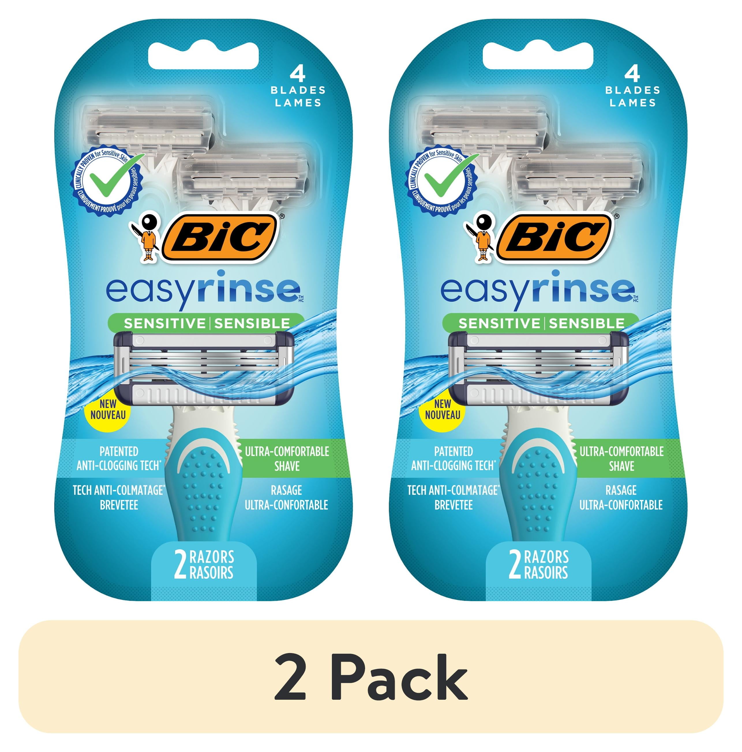 (2 pack) BIC EasyRinse Disp Sens Men 2pk - Walmart.com
