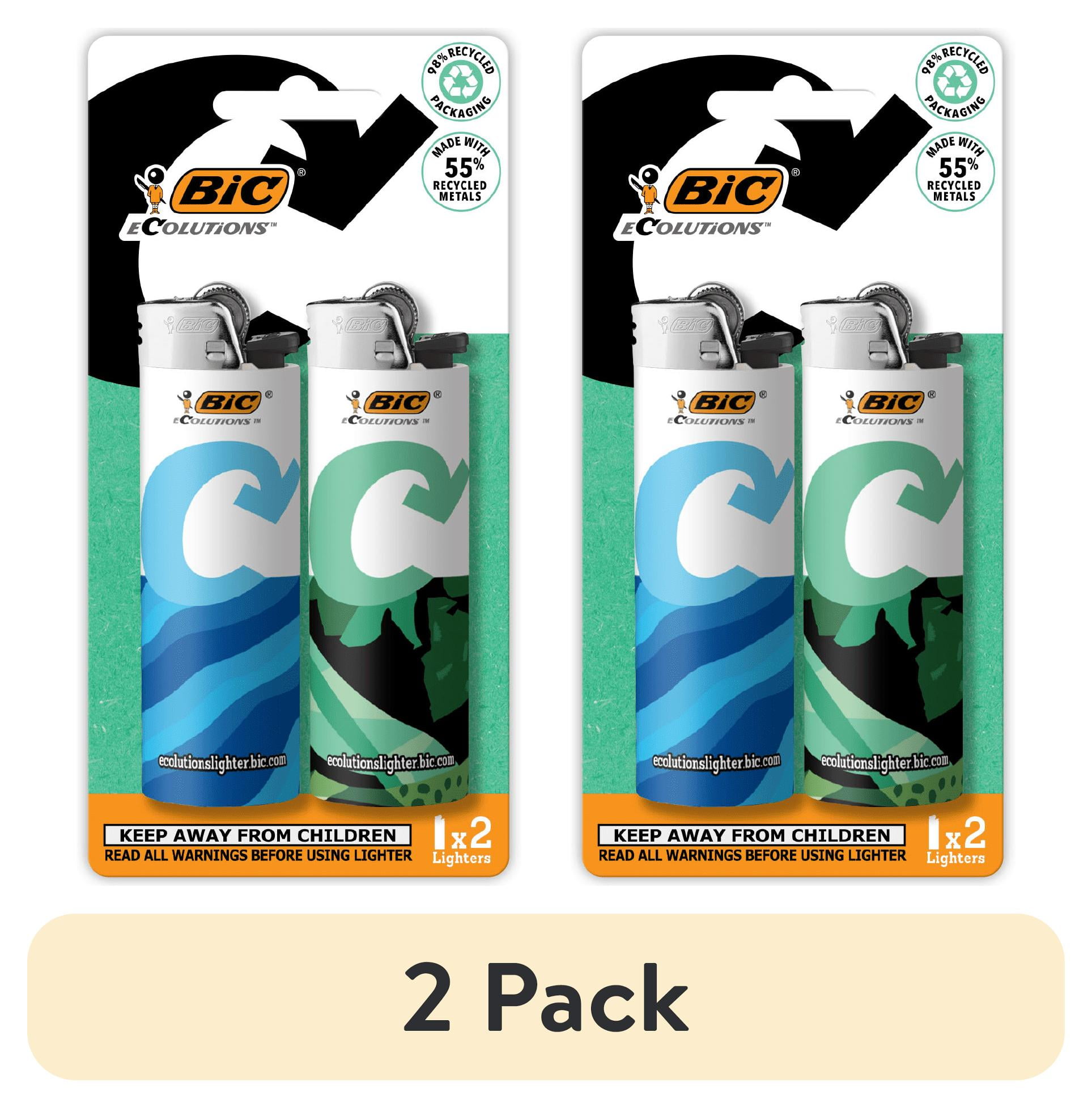 (2 pack) BIC Ecolutions Pocket Lighter, Ecofriendly Candle Lighters ...