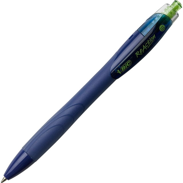 BIC Ecolutions ReAction Retractable Ballpoint Pen, Blue Ink, 1mm, Medium, Dozen - Walmart.com