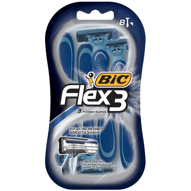 BIC® Flex 3™ Disposable Razor, Blue, 8 Pack - Walmart.com