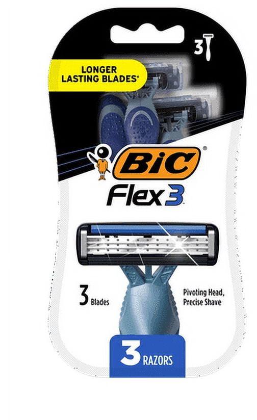 BIC Flex 3 Disposable Razors for Men, Manual Shaving Razors with 3 ...