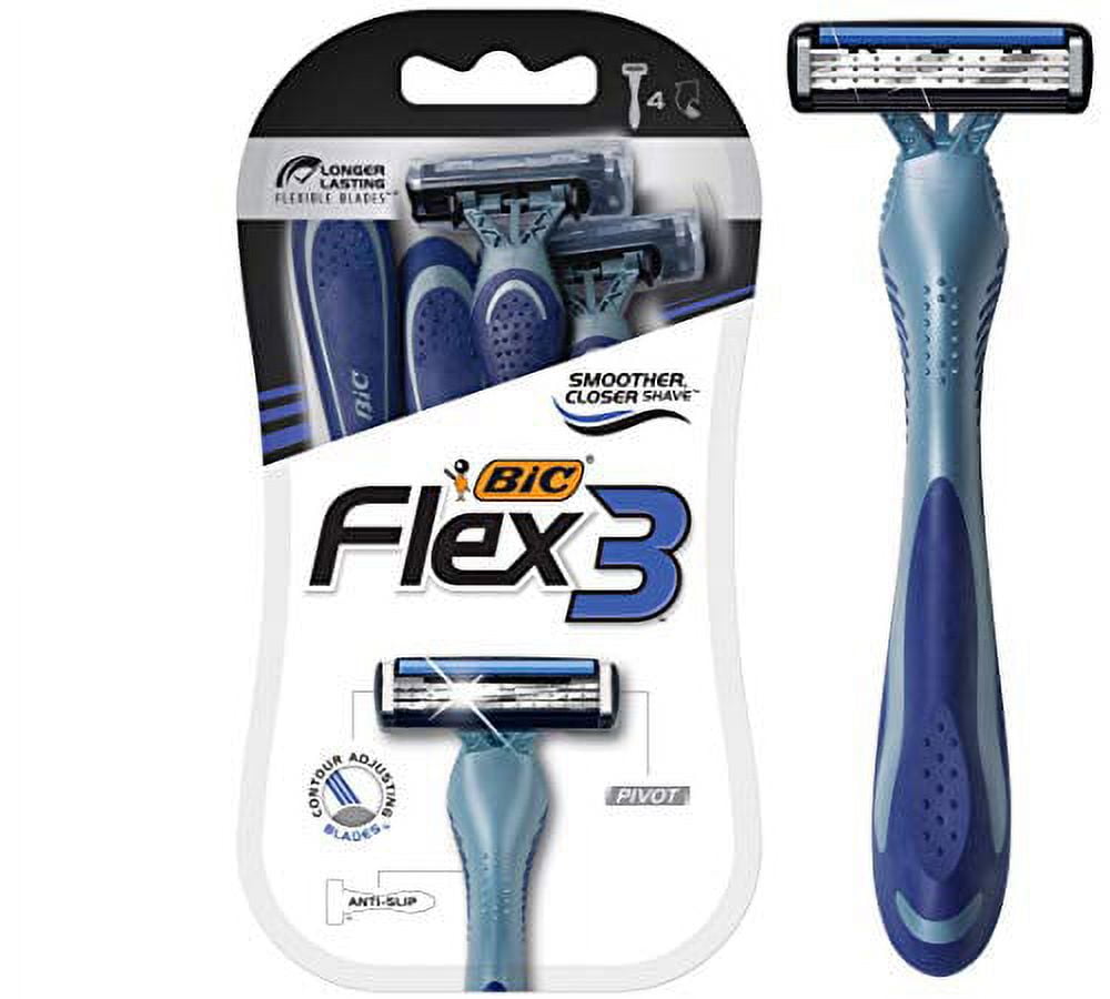 BIC Flex 3 Men's 3-Blade Disposable Razor, 4 Count - Walmart.com
