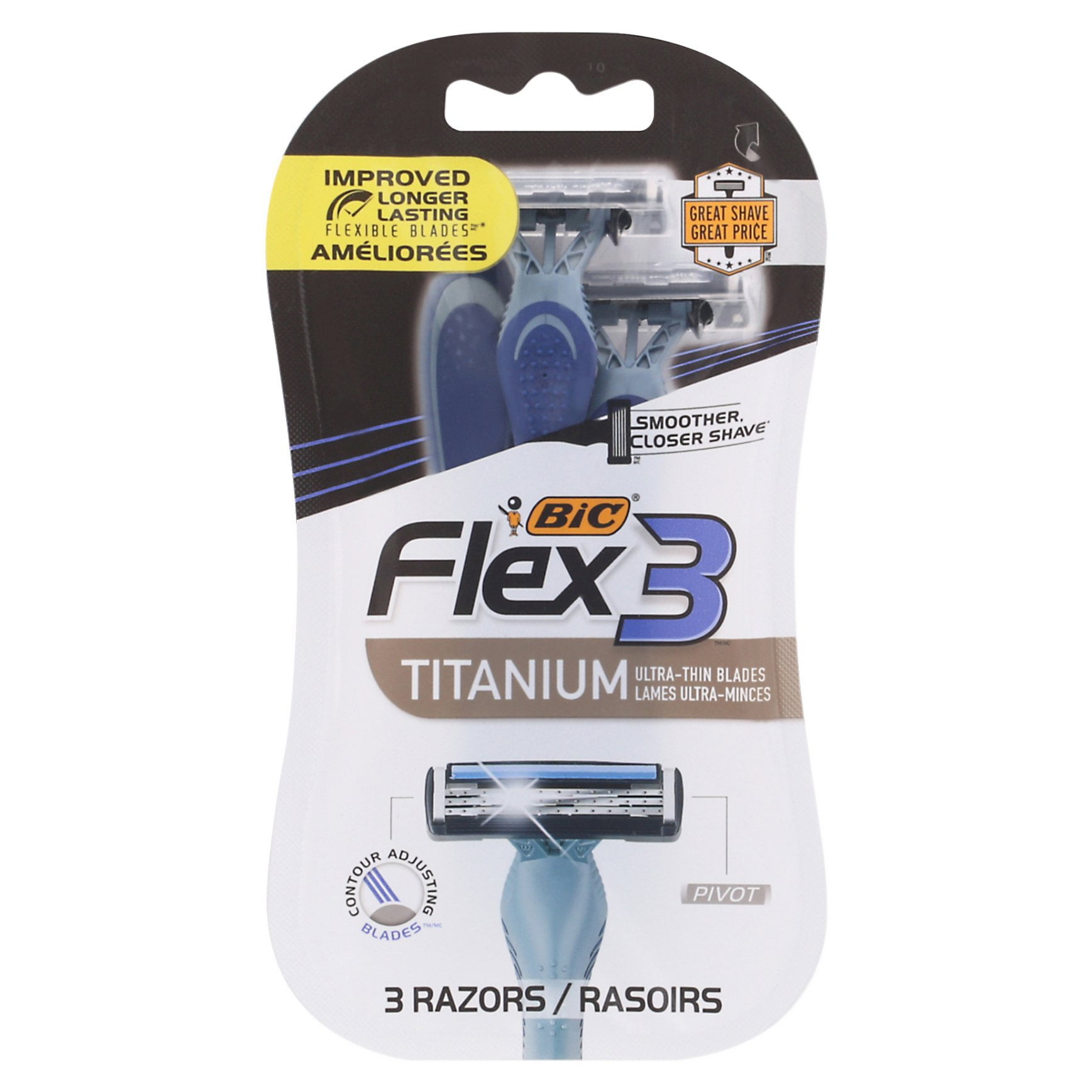 BIC Flex 3 Titanium Disposable Razors - 3 ct (Packaging May Vary ...