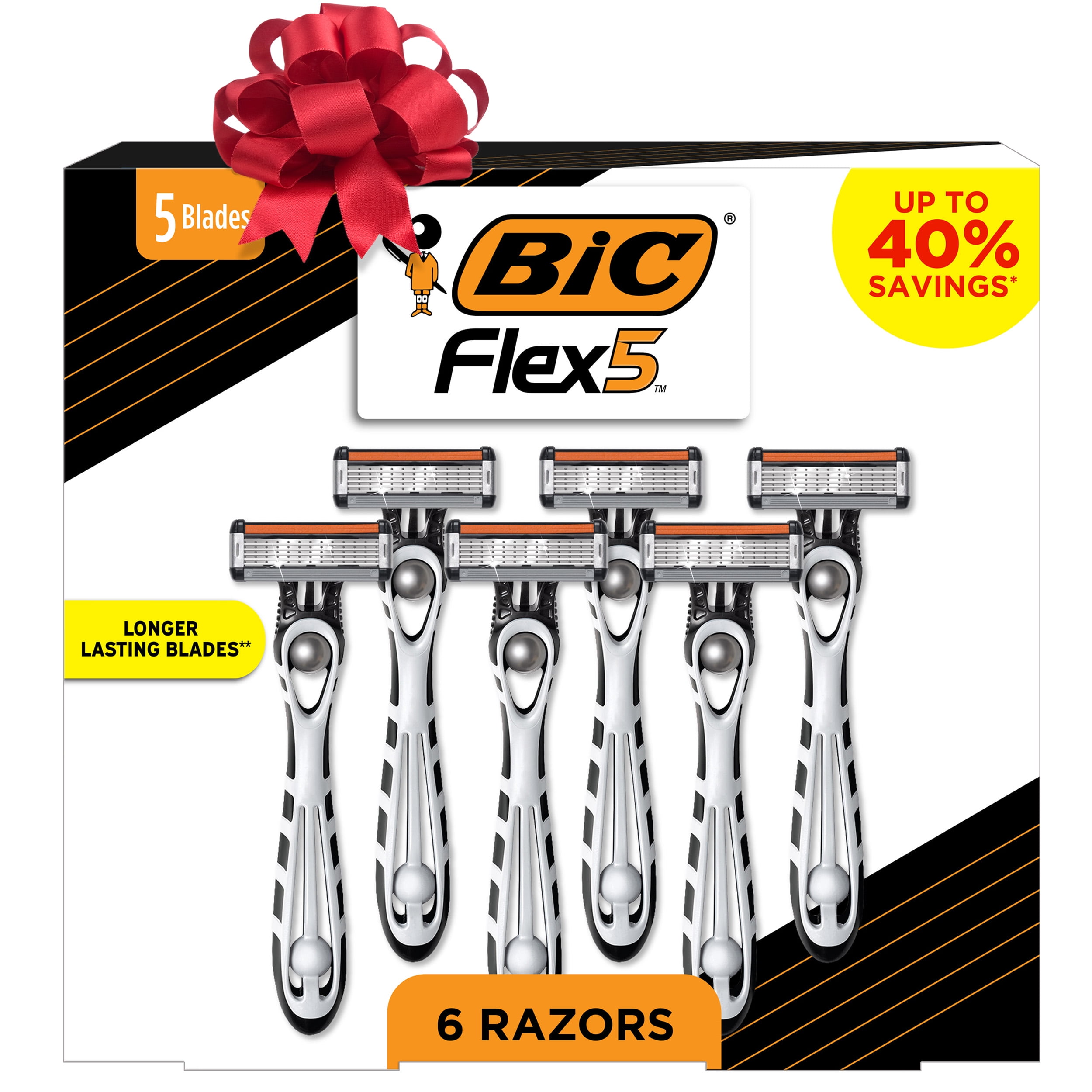 BIC Flex 5 Disposable Men's Razors, 5-Blade Razors, 6-Count, Stocking ...