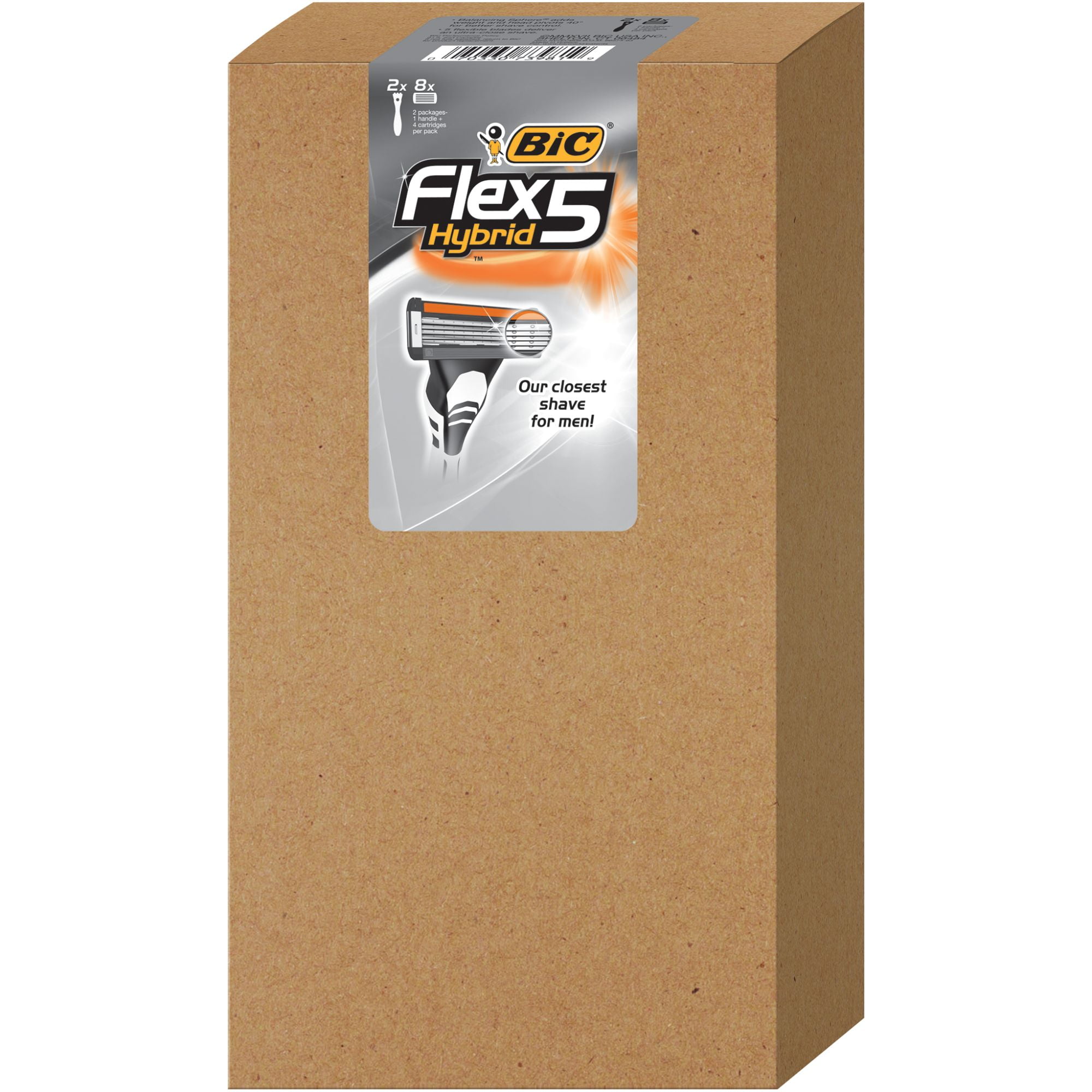 BIC Flex 5 Hybrid Disposable Razor, Black, 8 Pack - Walmart.com
