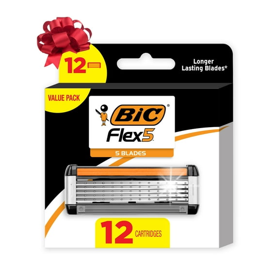 BIC Flex 5 Refillable Men's 5 Blade Razors Refills, Durable Blades ...