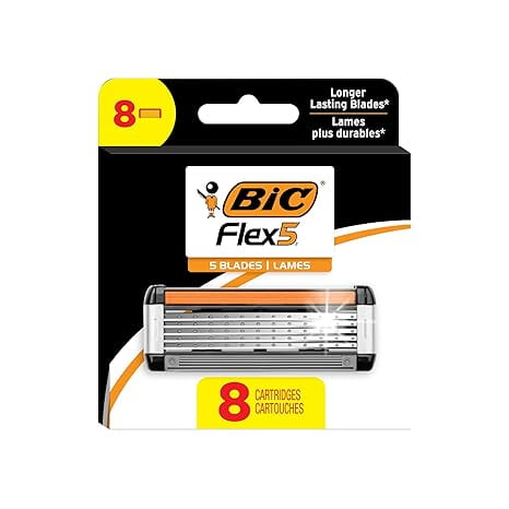 BIC Flex 5 Refillable Refill Razor Cartridges for Men, Long-Blade ...
