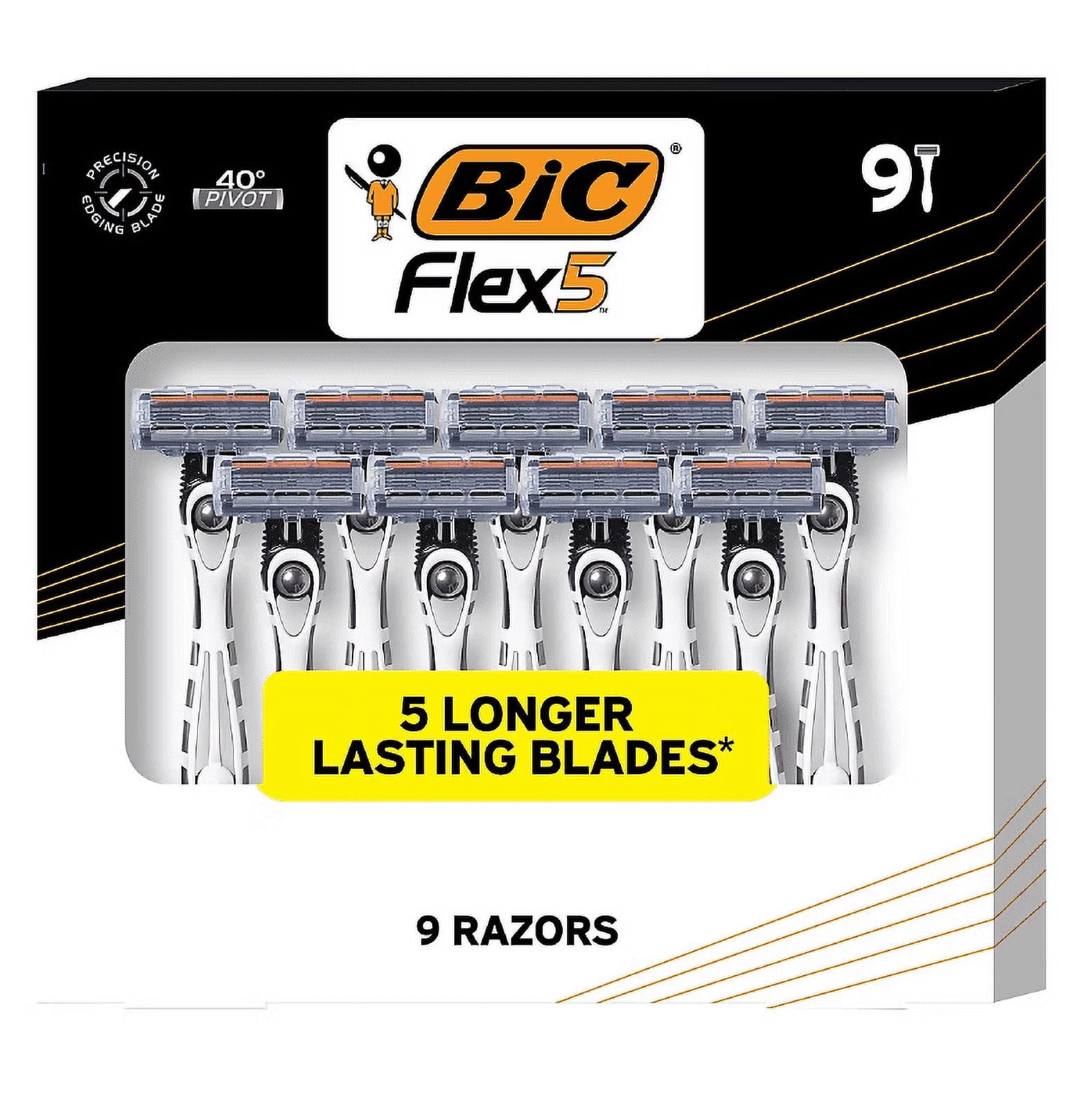 BIC Flex 5 Titanium-Coated Disposable Razor for Men, 9 ct. - Walmart.com
