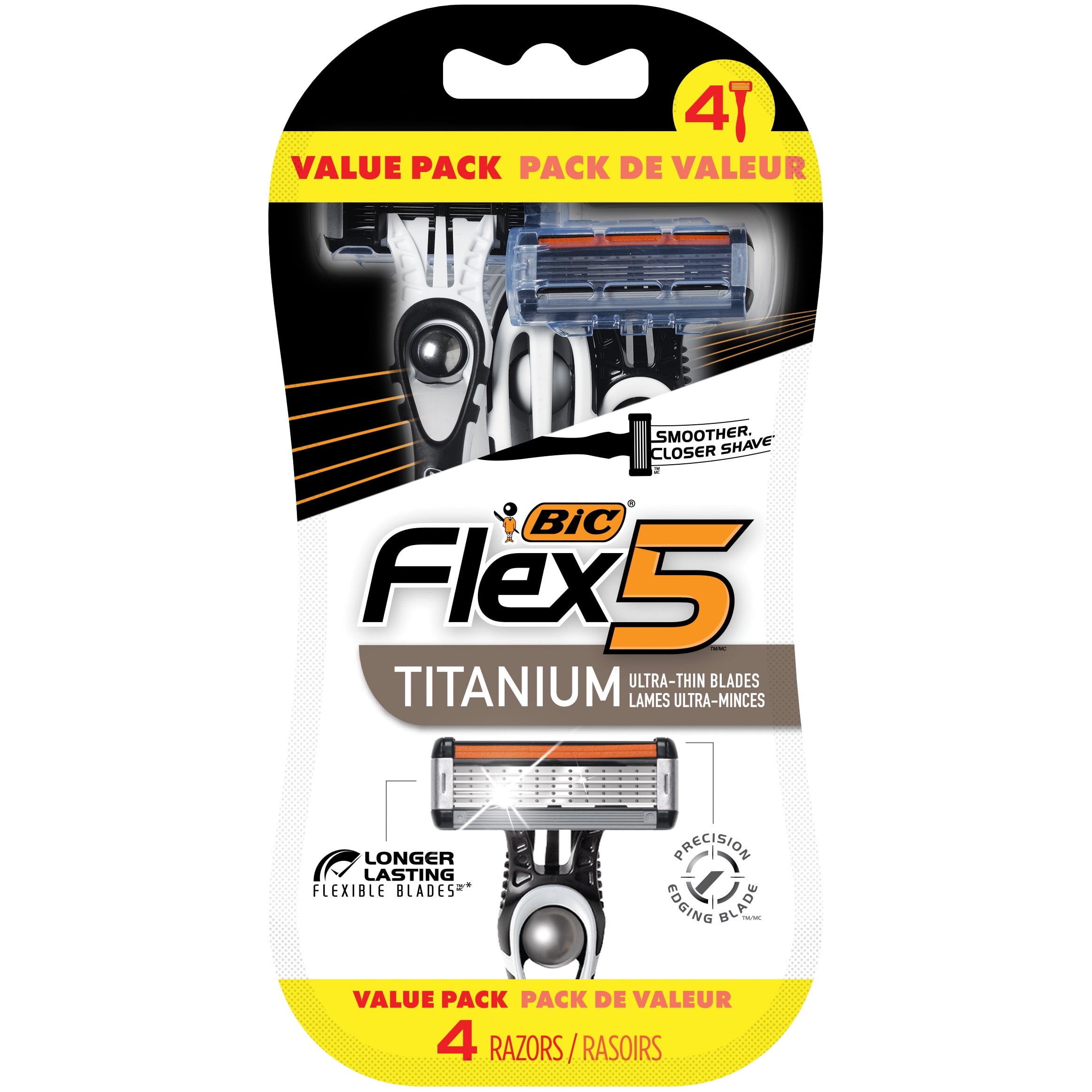 BIC Flex 5 Disposable Razors for Men, Long-Blade Razors For a Smooth ...