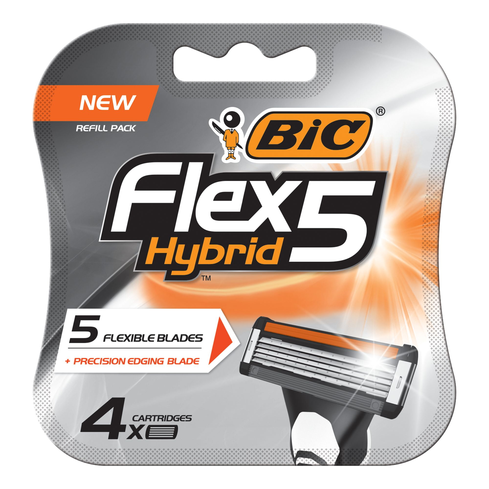 BIC Flex 5 Hybrid Men's Shaving Razor with Five Refillable Cartridges ...