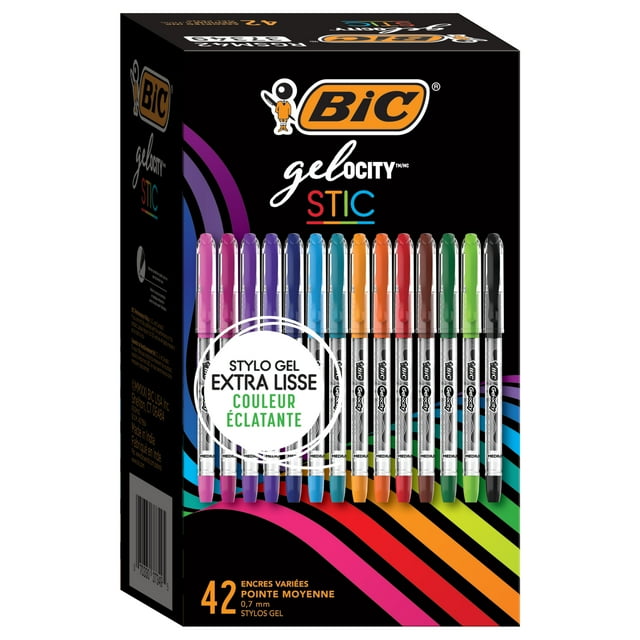 BIC Gelocity Gel Stic Pens, Medium Point (0.7mm) 42-Count Pack, Gel ...