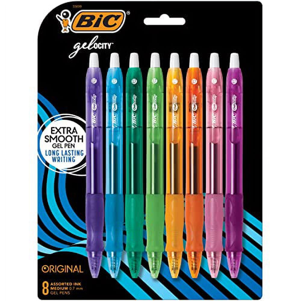 BIC Gelocity Original Long Lasting Fashion Gel Pens, Medium Point (0 ...