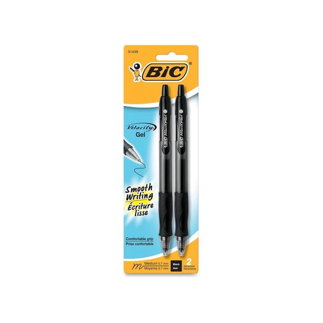 BIC Gelocity Retractable Gel Pen with Comfort Grip, Medium Point (0.7 ...