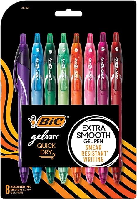 BIC Gelocity Quick Dry Assorted Colors Gel Pens, Medium Point (0.7mm ...