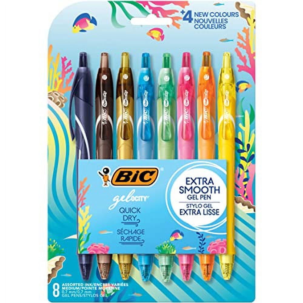 BIC Gelocity Quick Dry Ocean Themed Gel Pens, Medium Point 0.7mm ...
