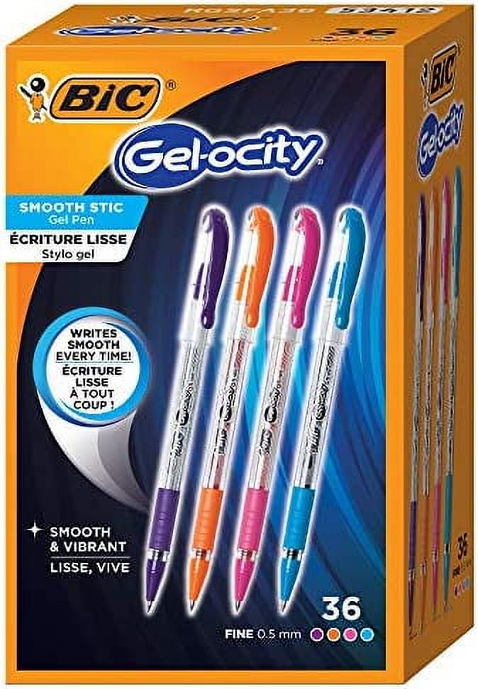 Bic Gelocity Smooth Gel Pens Fine Point 05mm Assorted Colors For A Smooth Writing