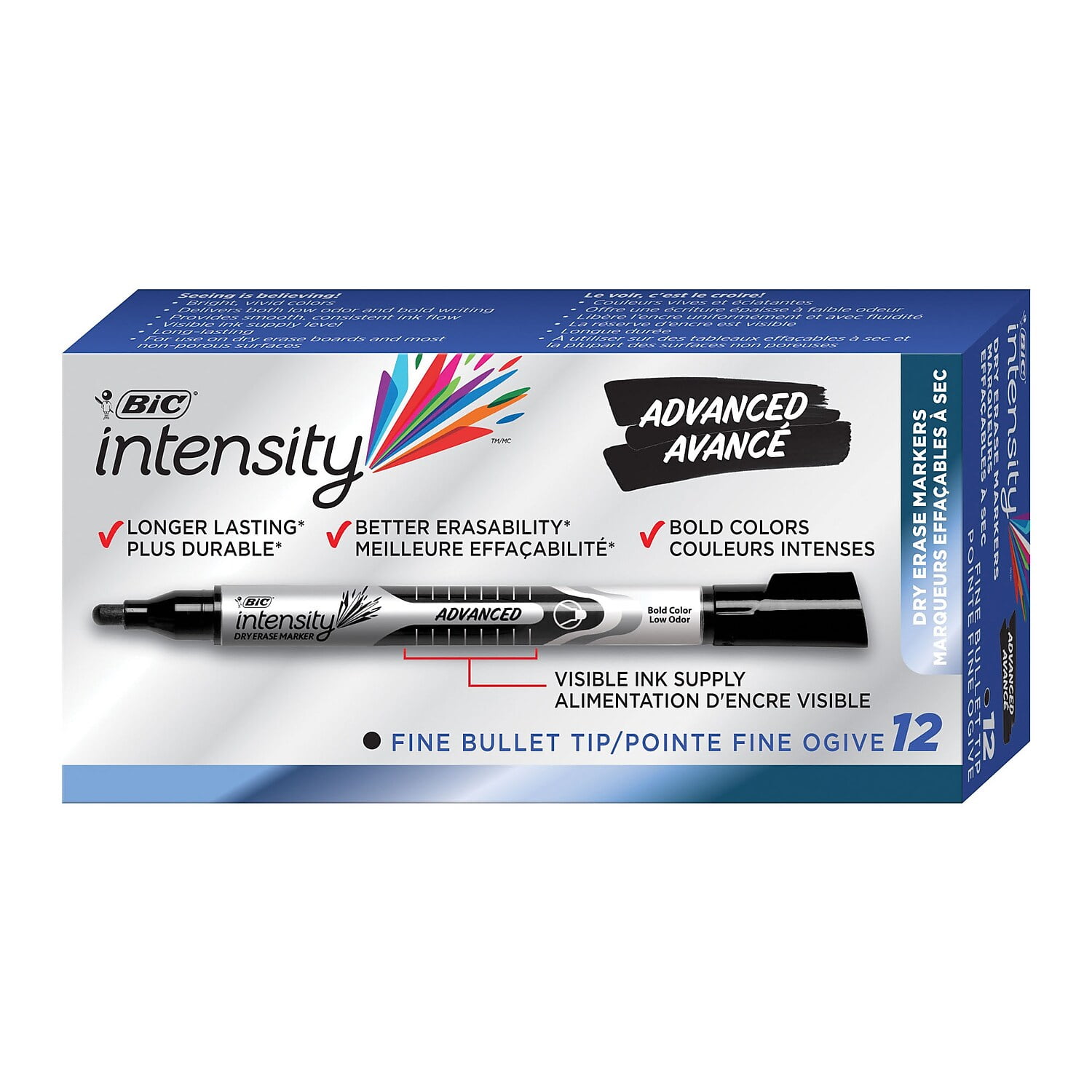 BIC Intensity Advanced Dry Erase Markers Bullet GELIP11-BLK - Walmart.com