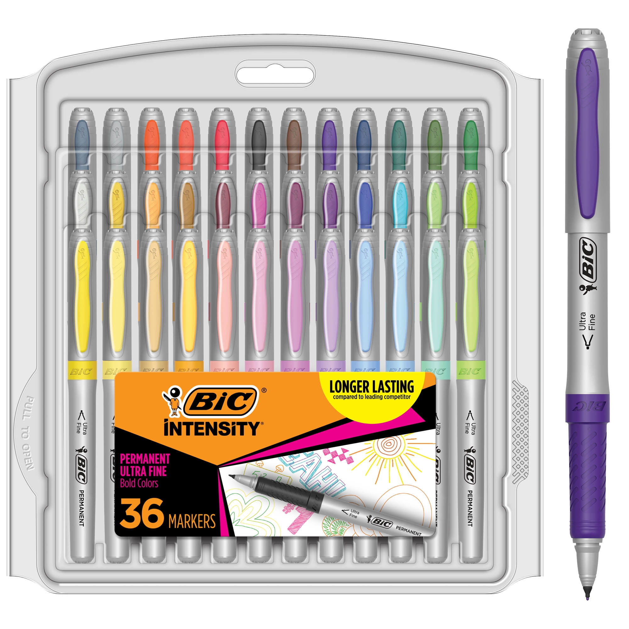 BIC Intensity Ultra Fine Tip Permanent Markers, Assorted Fashion Colors ...