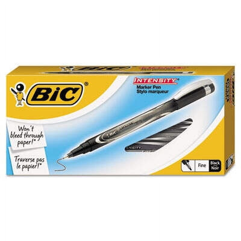 BIC Intensity Porous Point Pen, Stick, Fine 0.5 mm, Black Ink, Black ...