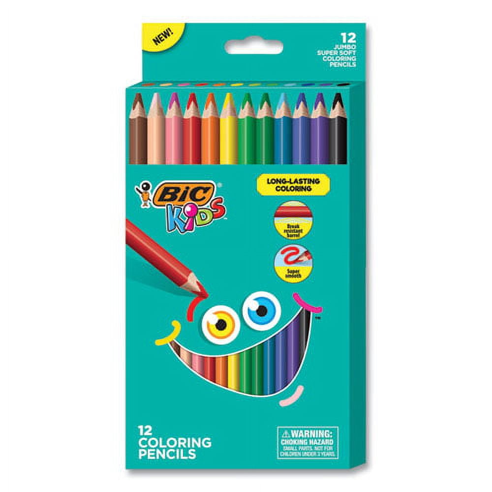 BIC Kids Jumbo Coloring Pencils, 1 mm, HB2 (#2), Assorted Lead ...