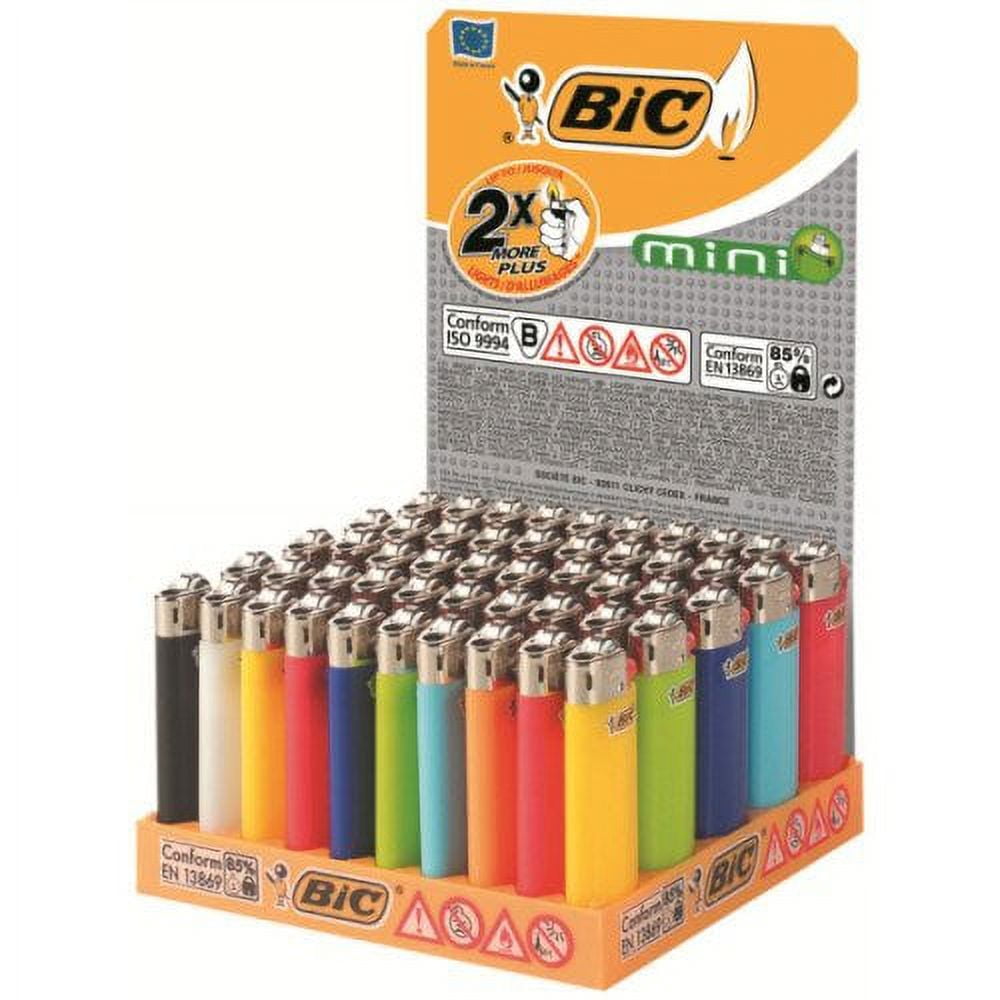 BIC LIGHTER 2" MINI SIZE ASSORTED COLORS PACK OF 50 - Walmart.com