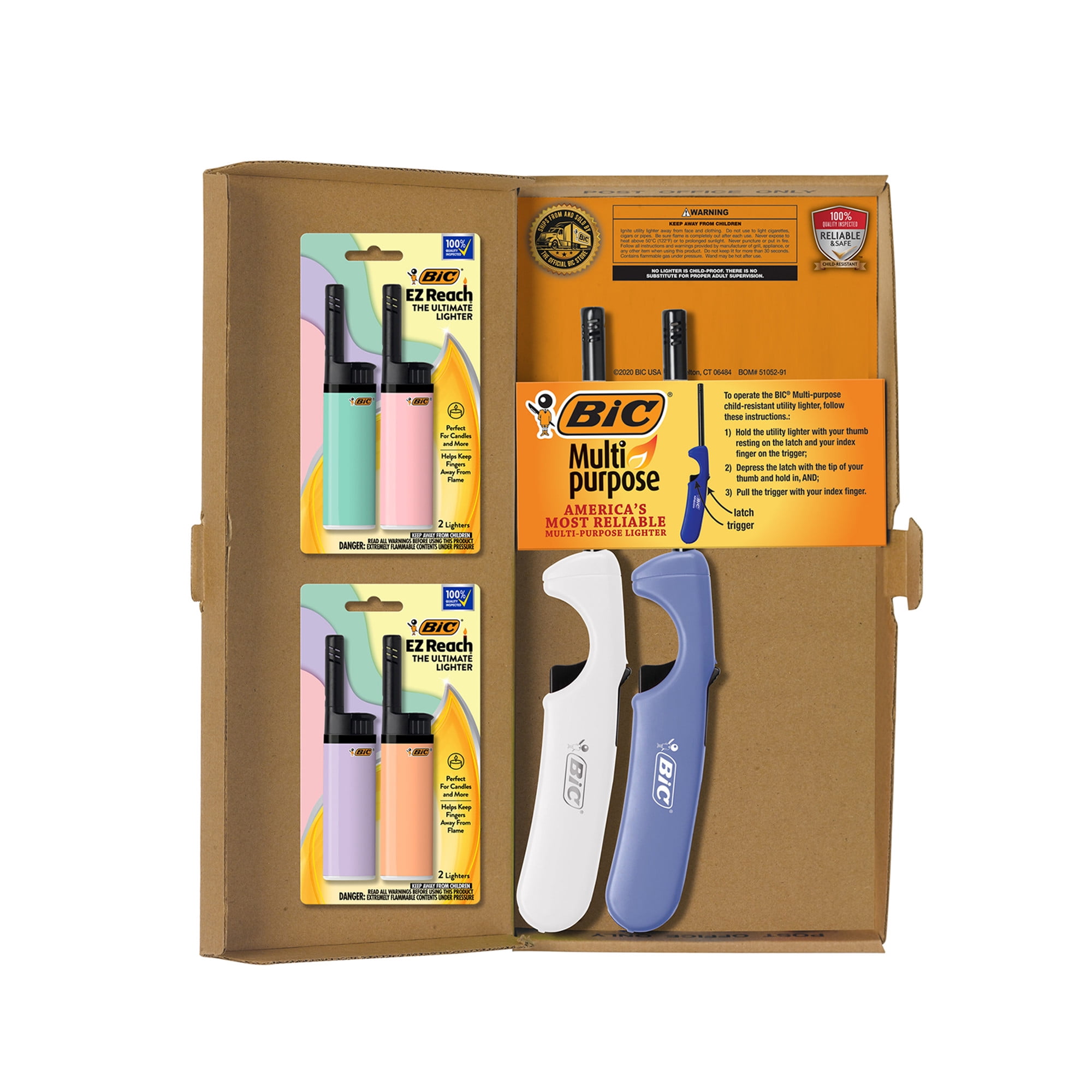 BIC Lighter Combination Pack, 4 Multi-Purpose and 2 EZ Reach, Assorted ...