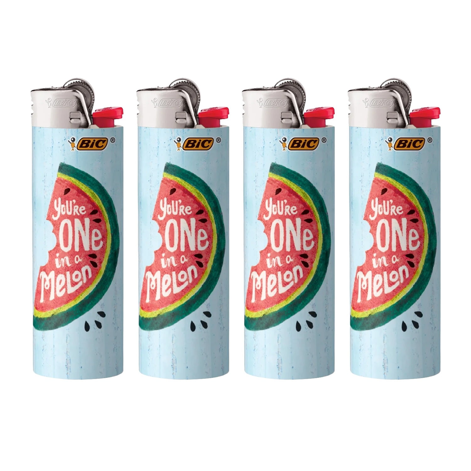 BIC Lighter with "You're One in a Melon" Watermelon Design - (Pack of 4 ...