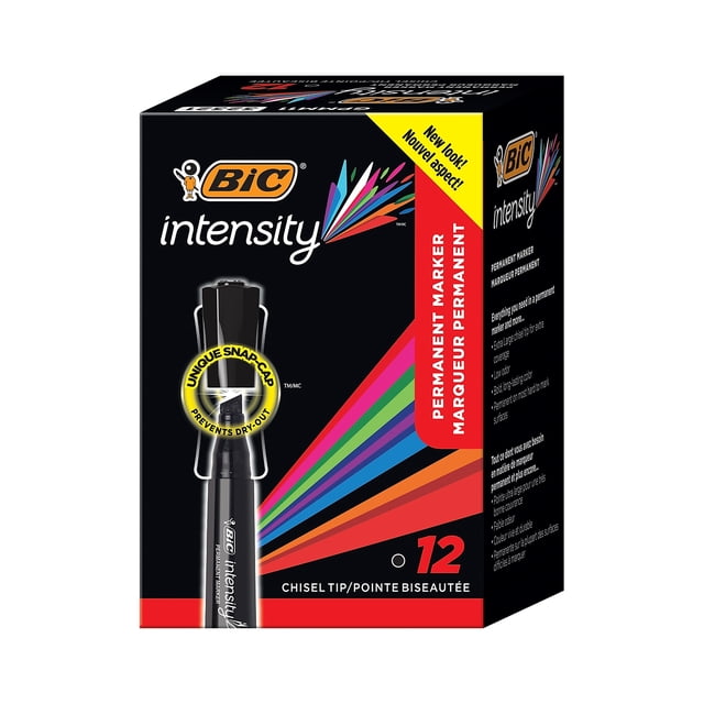 BIC Marking Chisel Tip Permanent Marker, Tuxedo Black, Dozen - Walmart ...