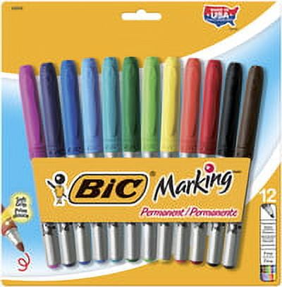 BIC Marking Fine Tip Permanent Marker, Assorted, Dozen - Walmart.com
