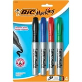 BIC Marking Permanent Marker, Tank Style, Chisel Tip, Assorted Colors ...