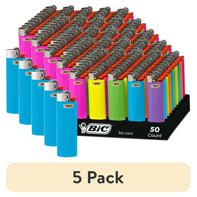(5 pack) BIC Maxi Pocket Lighter, Assorted Colors, 1 Count Pack of ...