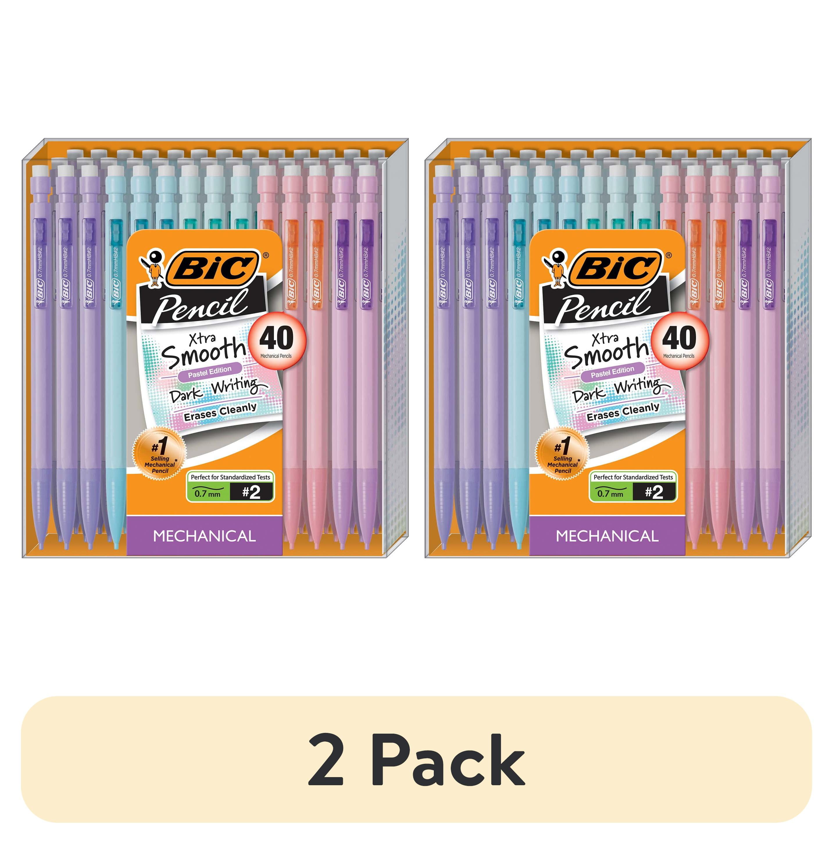 (2 pack) BIC Mechanical Pencil Xtra Life, Pastel Colors, 40 Count ...
