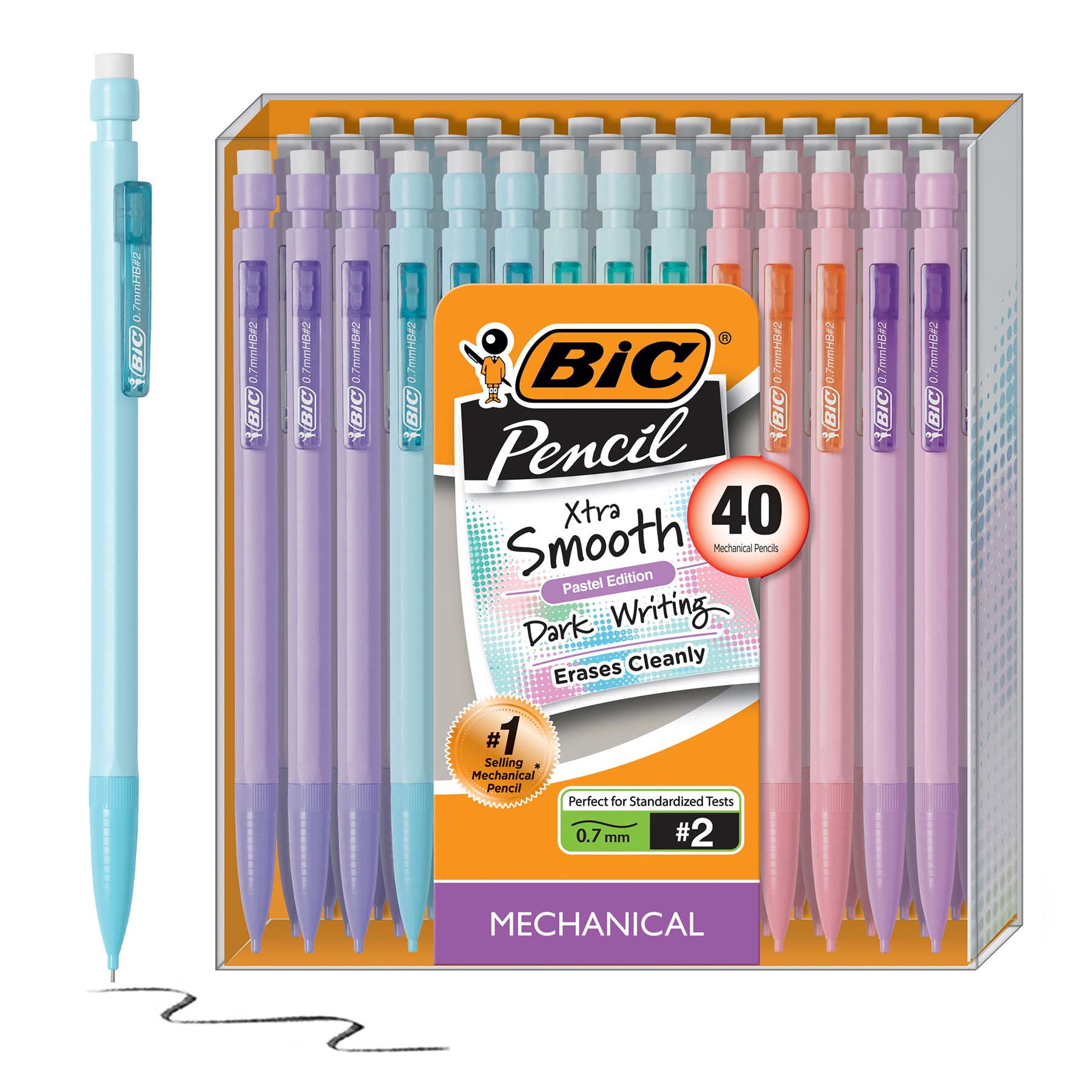 BIC Mechanical Pencil Xtra Life, Pastel Colors, 40 Count - Walmart.com