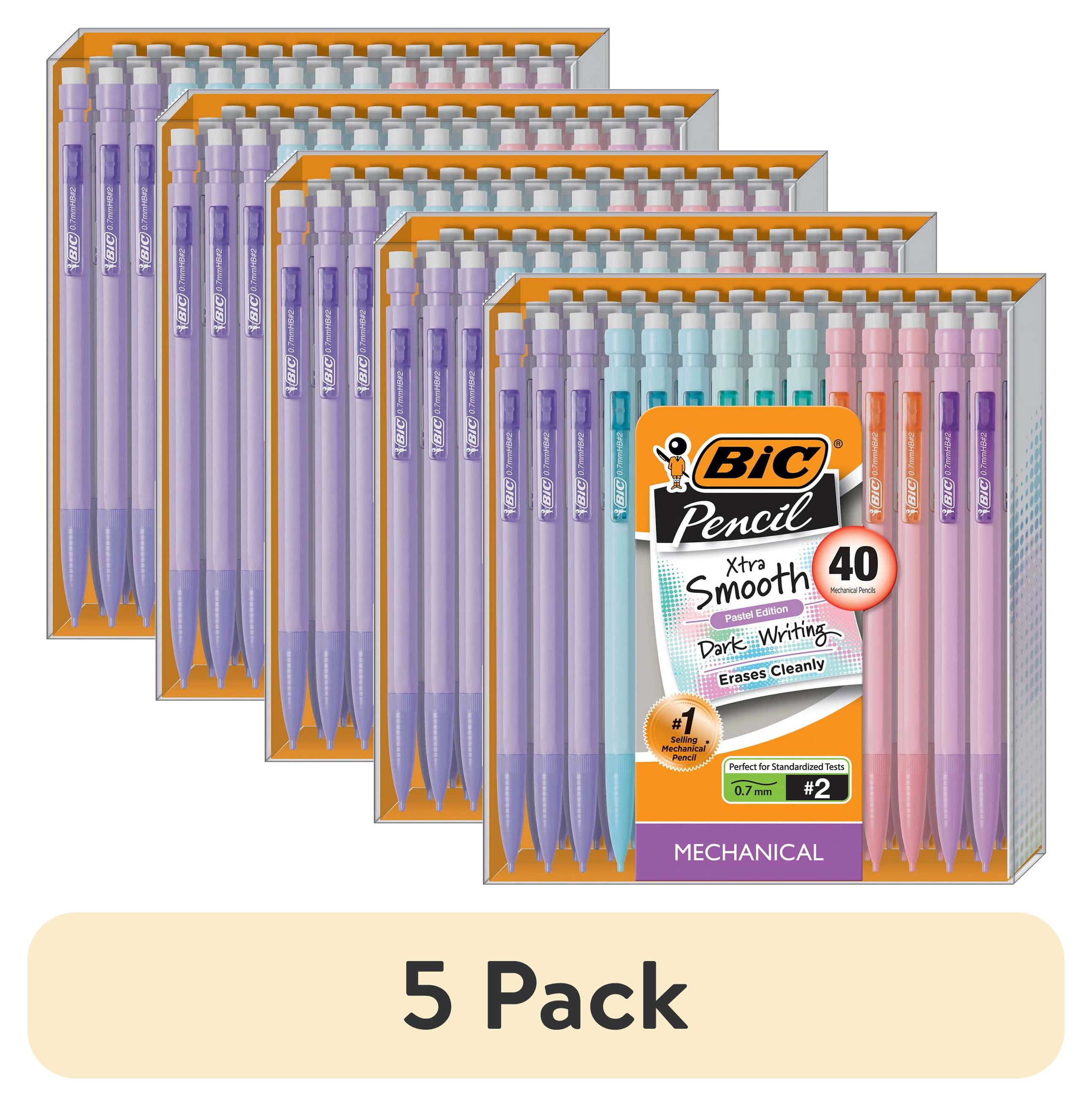 (5 pack) BIC Mechanical Pencil Xtra Life, Pastel Colors, 40 Count ...
