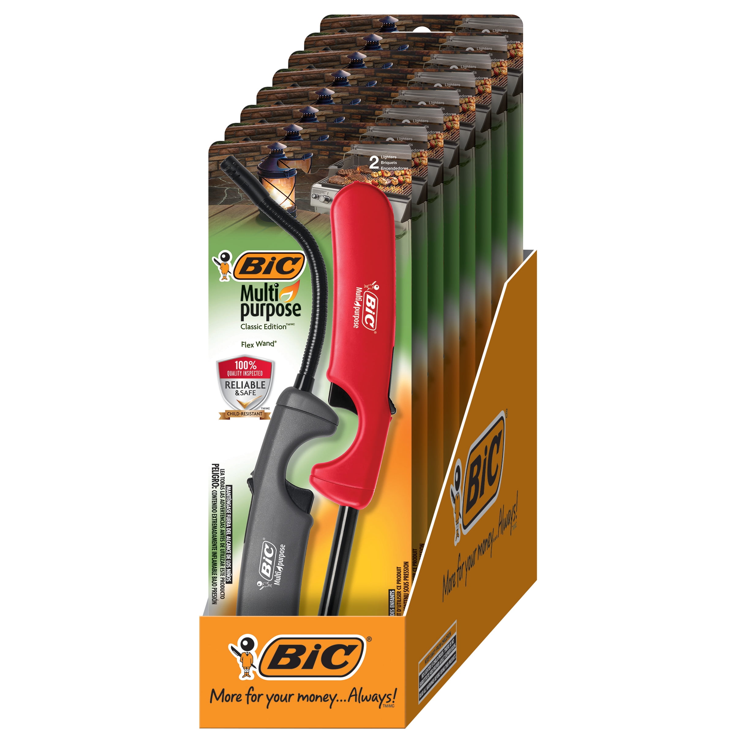 BIC Multi-Purpose Lighter Pack, 10 Flex Wands & 10 Classic, Assorted ...