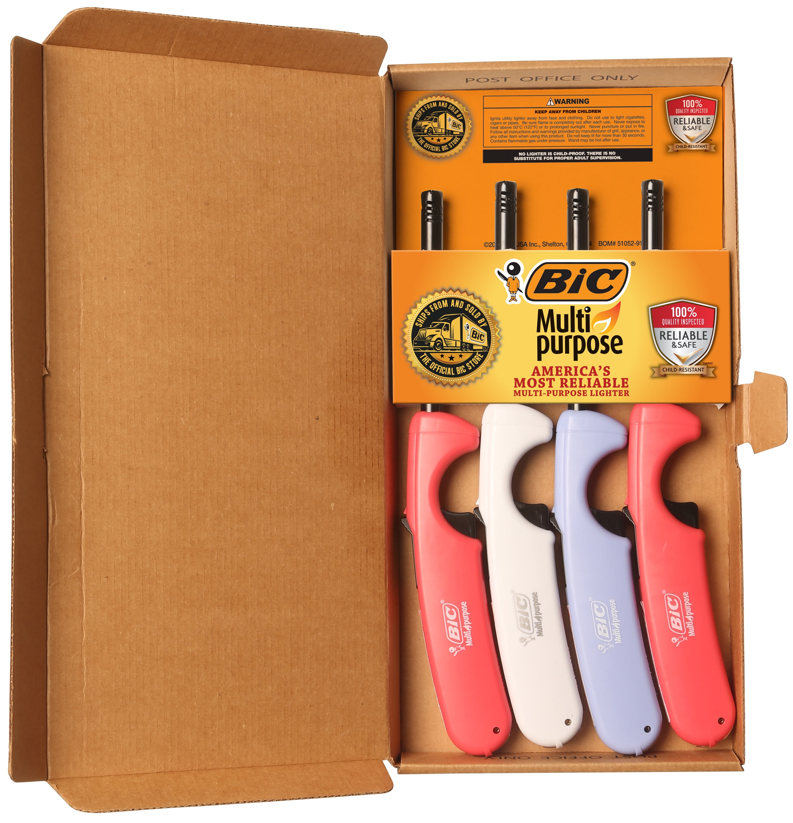 BIC Multi-purpose Candle Edition Lighter, Assorted Colors, 4-Pack ...