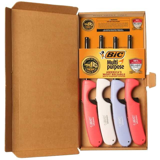 BIC Multi-purpose Candle Edition Lighter, Assorted Colors, 4-Pack ...
