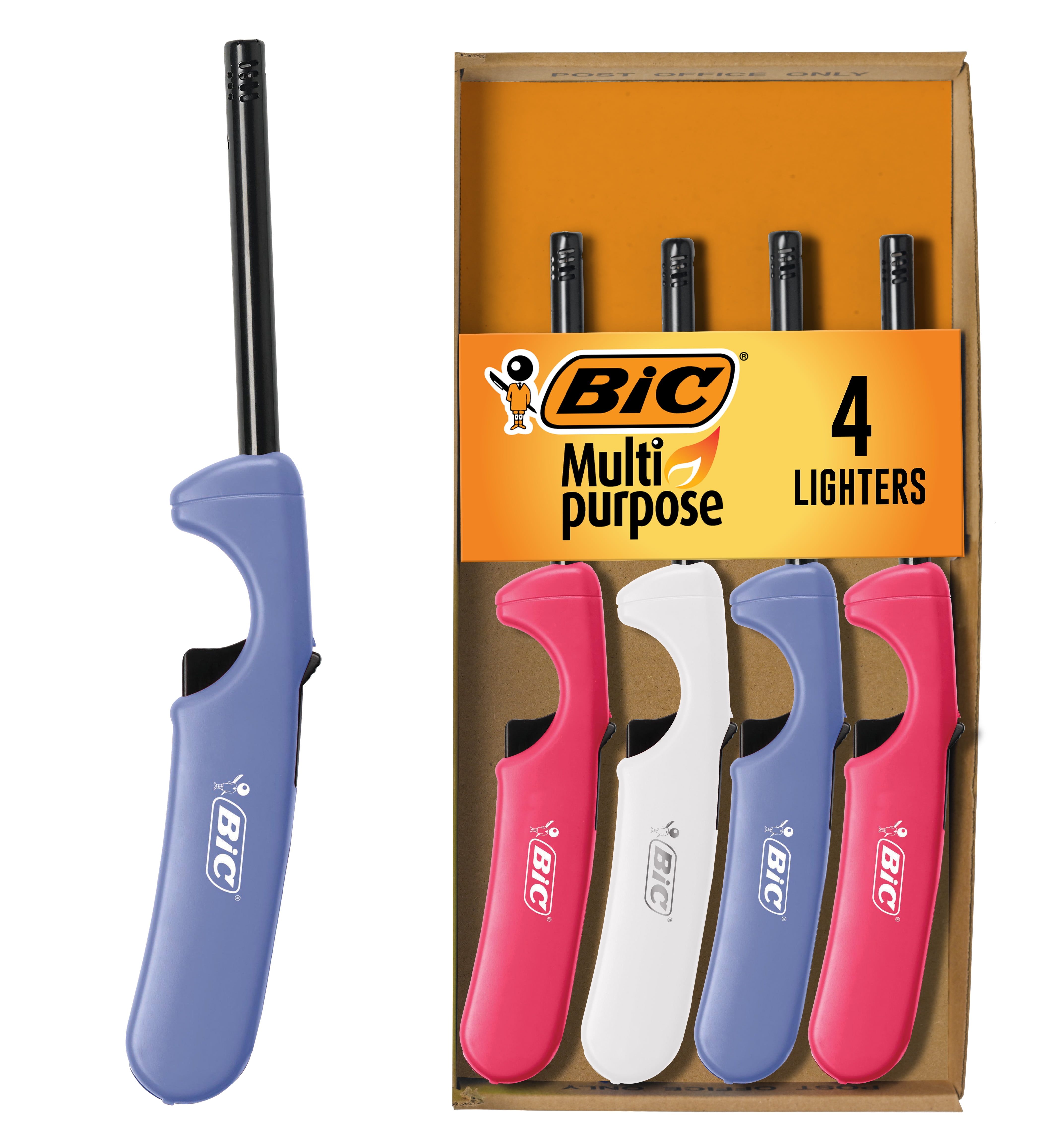 BIC Multi-Purpose Candle Lighters, Assorted Colors, 4-Pack, Long Wand ...