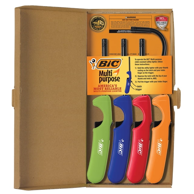 BIC Multi-purpose Long Handled Lighter & Flex Wand Lighter for Candles ...
