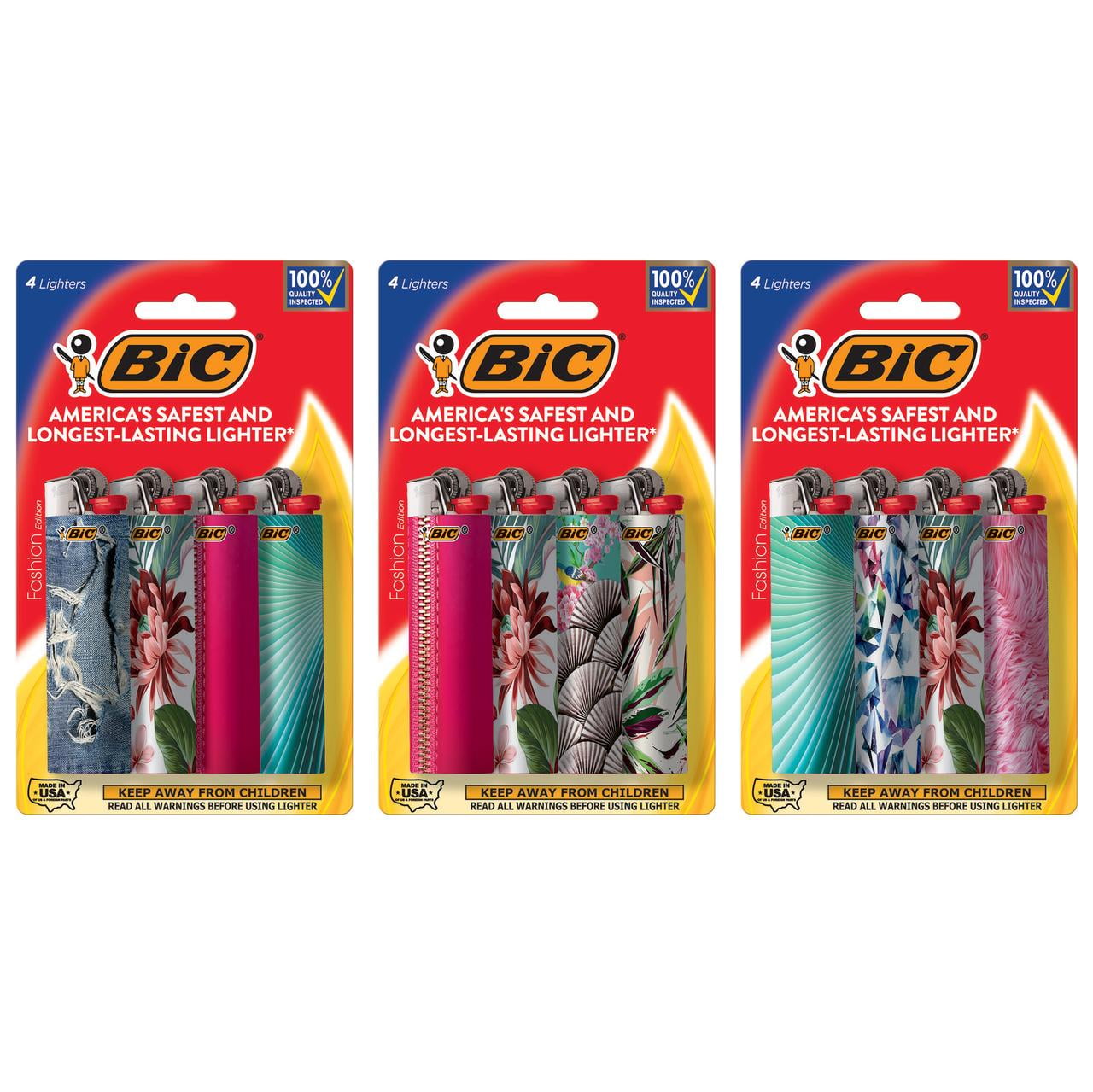 BIC Pocket Lighter, Fashion Series, 12-Pack (Designs May Vary ...