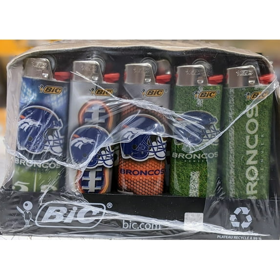 BIC Pocket Lighter, NFL Broncos Collection, Assorted Unique Lighter ...