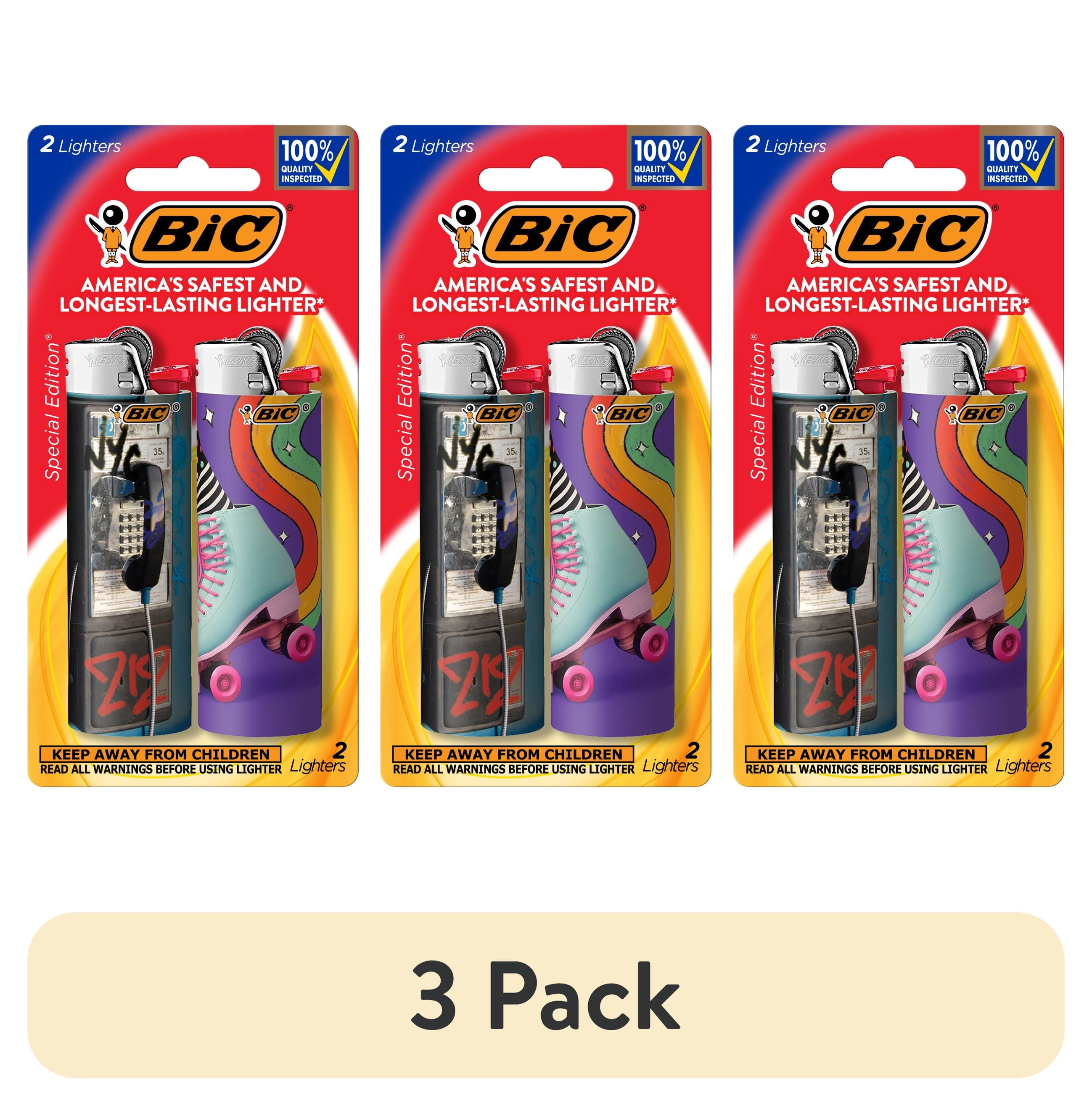 (3 pack) BIC Pocket Lighter, Special Edition Designs, Pack of 2 ...