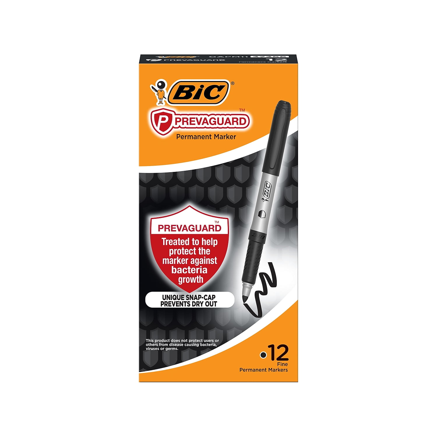 Bic Corporation GAPM11BLK Prevaguard Permanent Marker, Fine Bullet Tip ...