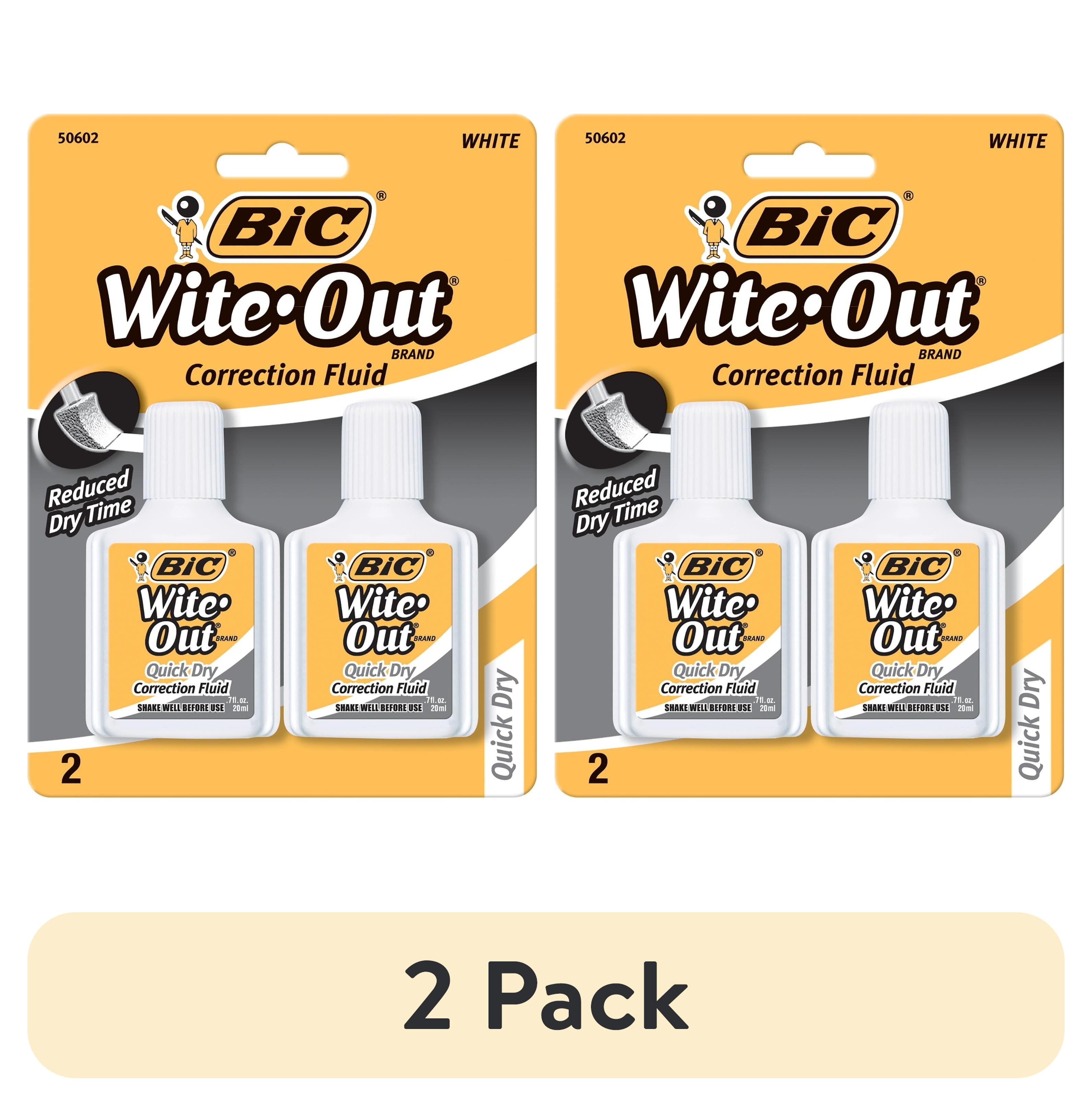 (2 pack) BIC® Wite-Out® Quick-Dry Correction Fluid, 20 mL Bottles, White, Pack Of 2 - Walmart.com