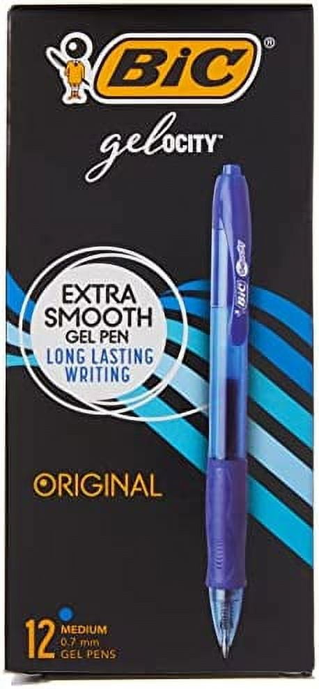 BIC Gel-ocity Retractable Gel Pen, Medium Point (0.7 mm), Blue Ink ...