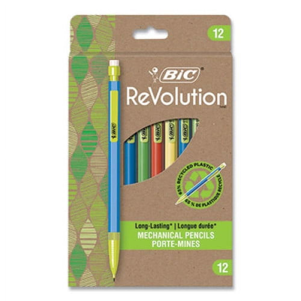 BIC ReVolution Mechanical Pencil, 0.7 mm, HB , Black Lead, Assorted ...