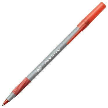 BIC Round Stic Xtra Life Ballpoint Pen, Medium Point (1.0mm), Red, 10 ...
