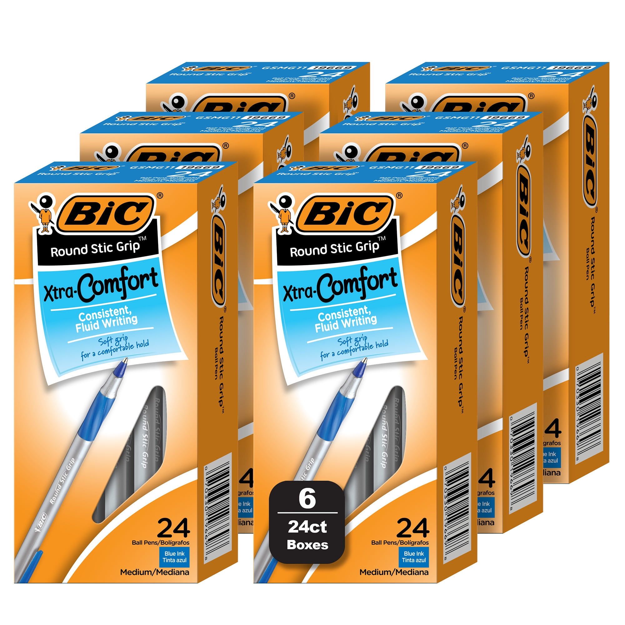 BIC Bulk Stick Blue Ballpoint Pens, Medium Point, School Supplies Ink ...