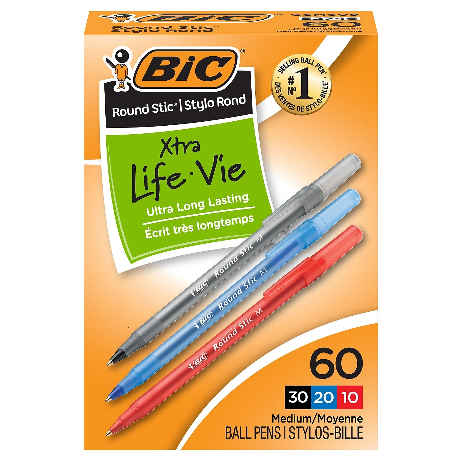BIC Round Stic Xtra-Life Ballpoint Pens Medium 1.0 mm Assorted 24298912 - Walmart.com